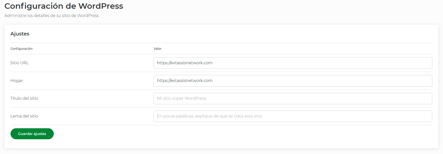 Instalé WordPress en la URL temporal, ¿Cómo coloco mi nombre de dominio? • EXTASSIS NETwork ...