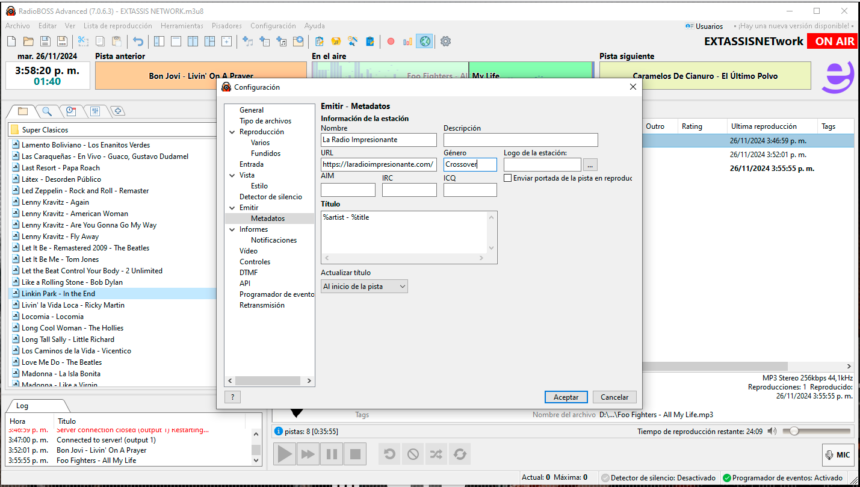 Cómo configurar RadioBOSS streaming y metadatos • EXTASSIS NETwork Tutoriales