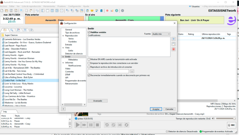 Cómo configurar RadioBOSS streaming y metadatos • EXTASSIS NETwork Tutoriales
